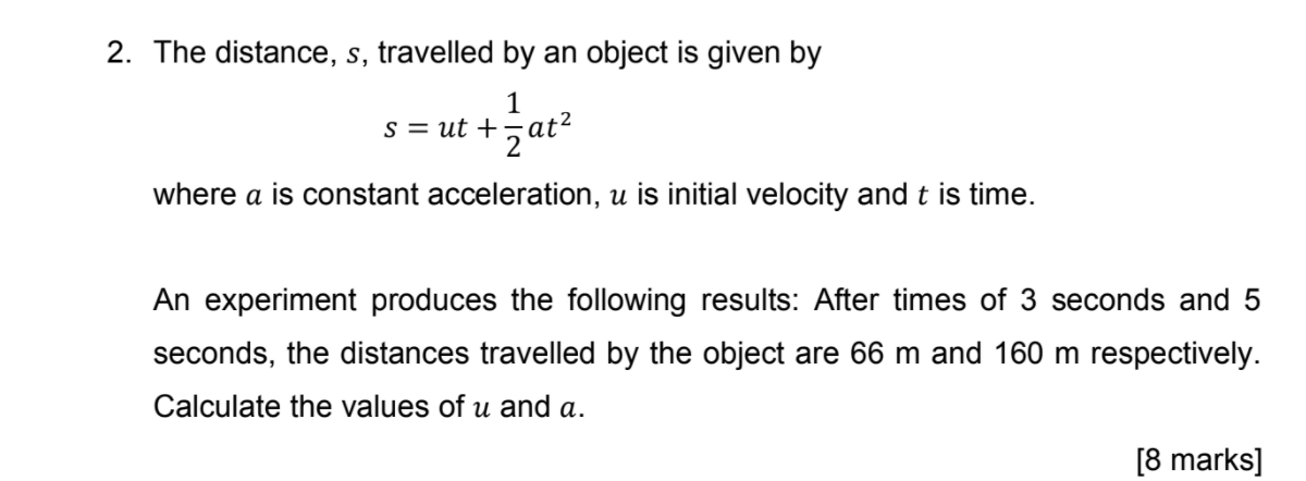 Solved 2. The distance, s, travelled by an object is given | Chegg.com