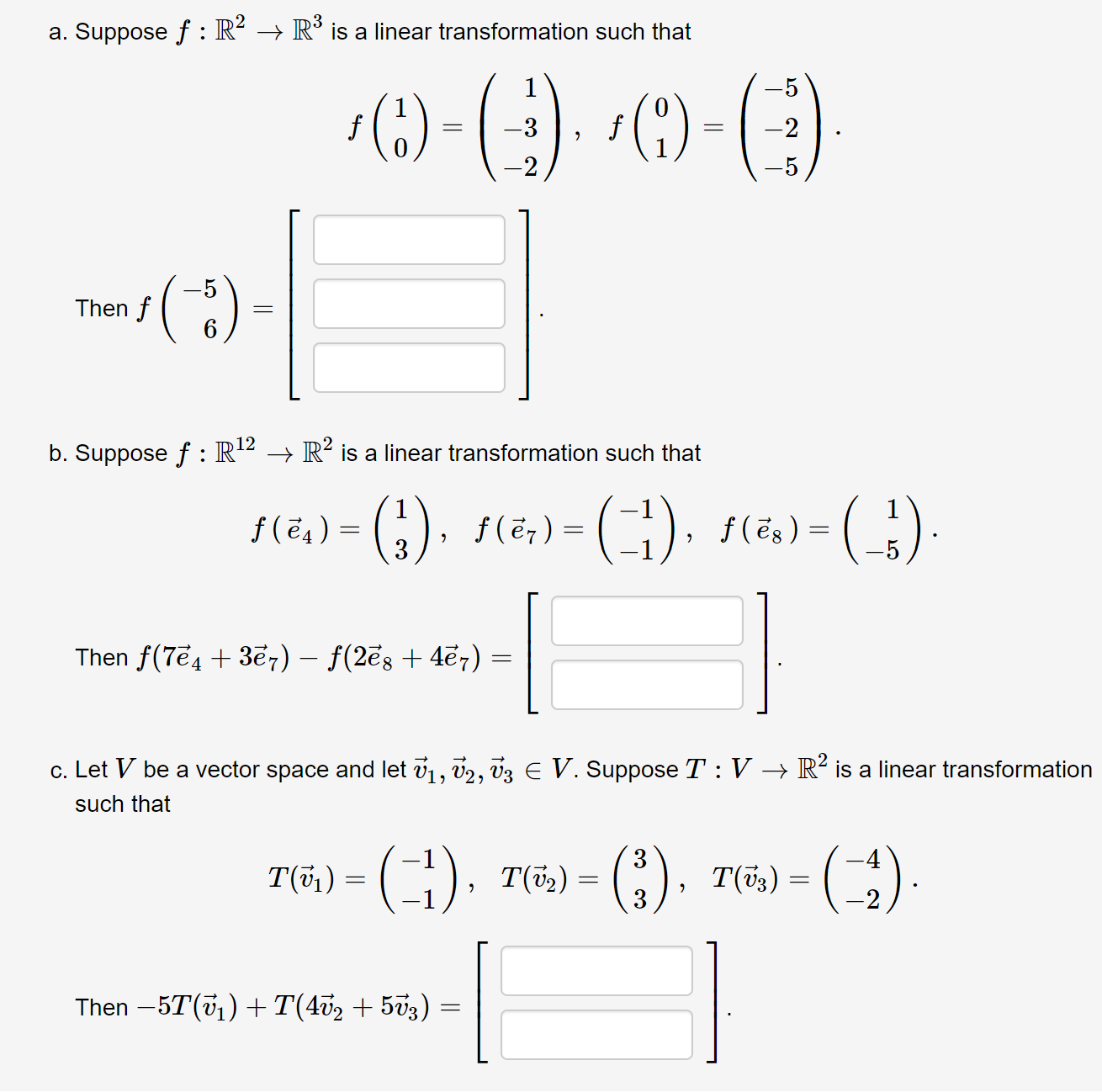 Solved a. Suppose f:R2→R3 is a linear transformation such | Chegg.com