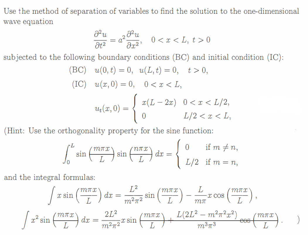 Solved Use the method of separation of variables to find the | Chegg.com