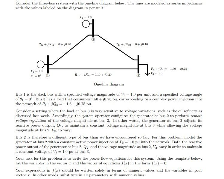 Consider the three-bus system with the one-line | Chegg.com