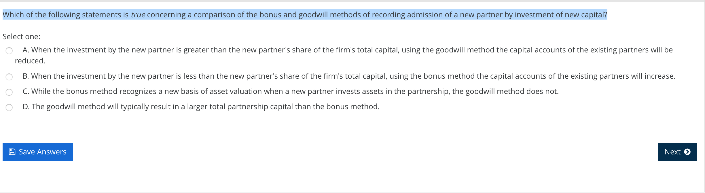 Solved Which of the following statements is true concerning | Chegg.com