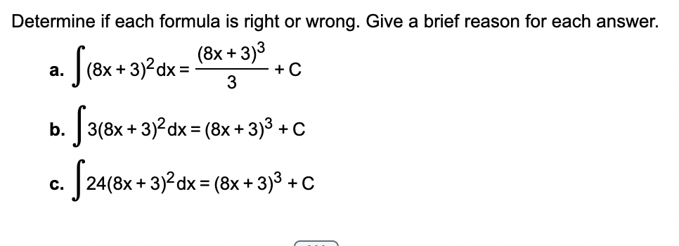Solved Determine if each formula is right or wrong. Give a | Chegg.com