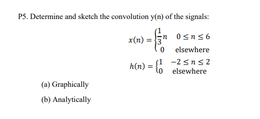 Solved P5. Determine and sketch the convolution y(n) of the | Chegg.com