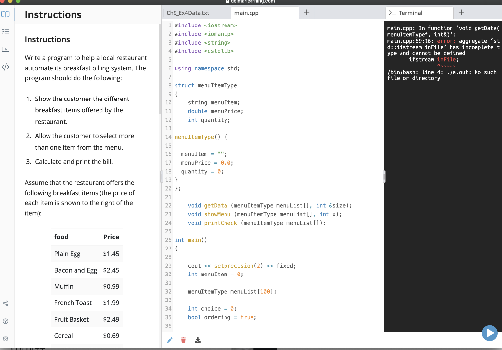 Solved deimarlearning.com m Instructions Ch9_Ex4Data.txt | Chegg.com
