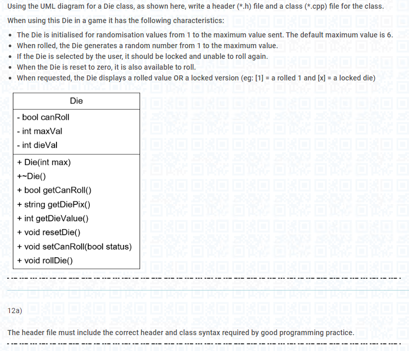 Solved 12b The class file must include the correct class | Chegg.com