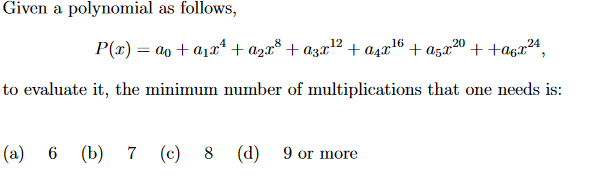 Solved Given a polynomial as follows, P(1) = 10 + 0124 + | Chegg.com