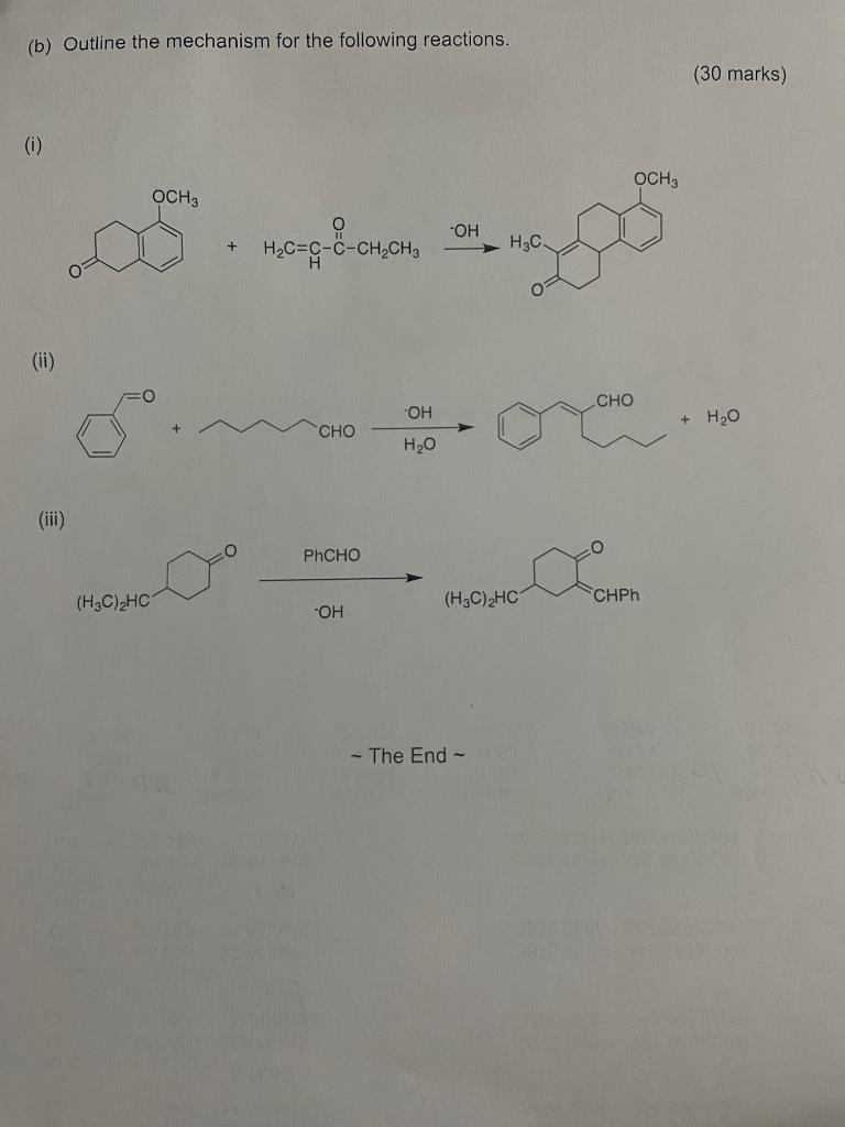 Solved (b) Outline the mechanism for the following | Chegg.com