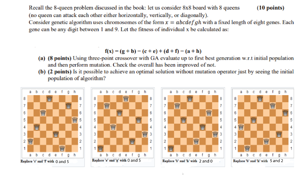 Recall the 8-queen problem discussed in the book: let | Chegg.com