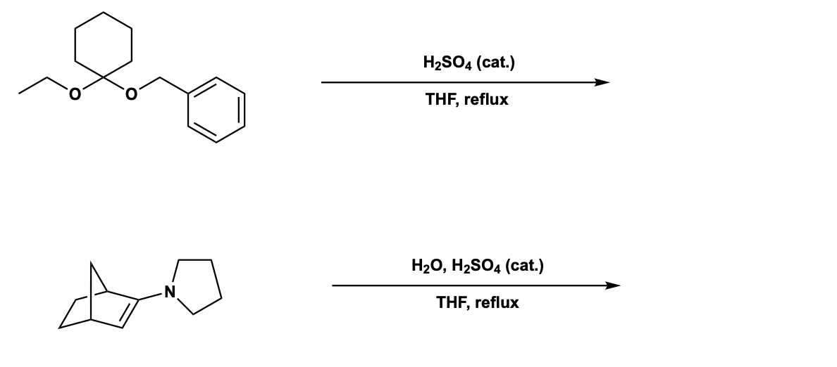 Solved H2SO4 (cat.) THF, reflux H20, H2SO4 (cat.) THF, | Chegg.com