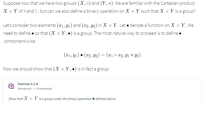 Solved Suppose now that we have two groups (X,) and (Y, *). | Chegg.com