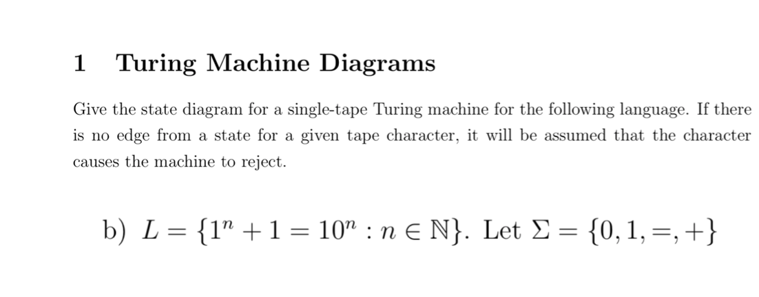 Solved 1 Turing Machine Diagrams Give the state diagram for | Chegg.com