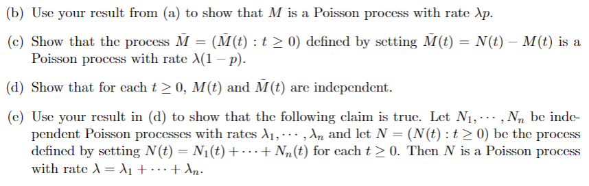 5.) Suppose that N=(N(t):t≥0) is a Poisson process | Chegg.com