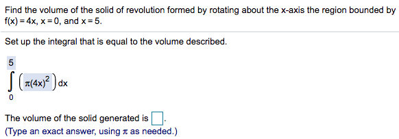 Solved Find the volume of the solid of revolution formed by | Chegg.com