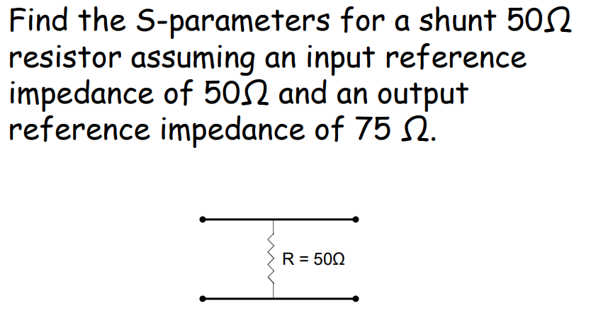 Solved Find the S-parameters for a shunt 50Ω resistor | Chegg.com