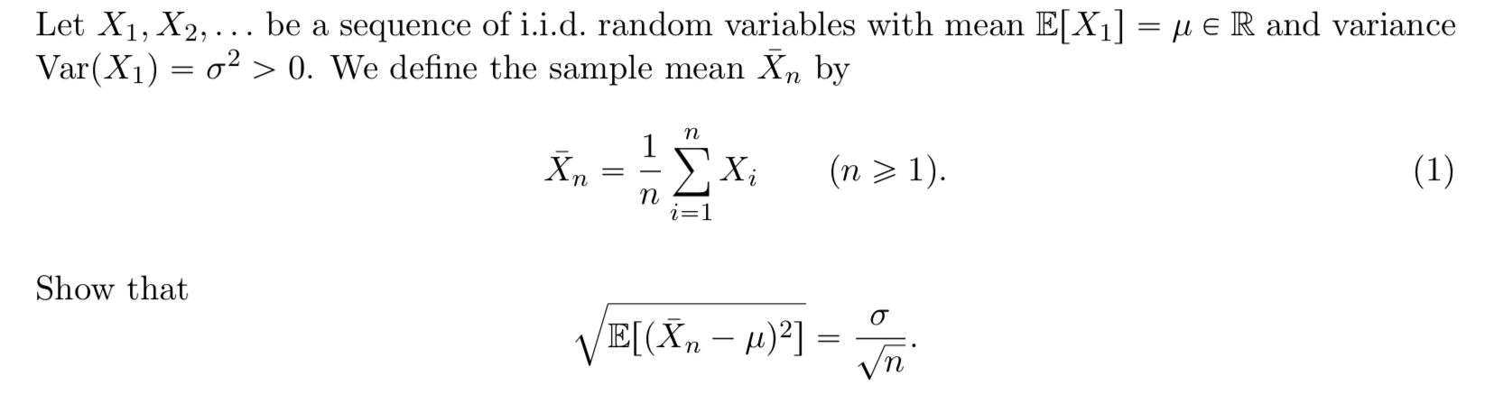 Solved Let X1,X2,… be a sequence of i.i.d. random variables | Chegg.com