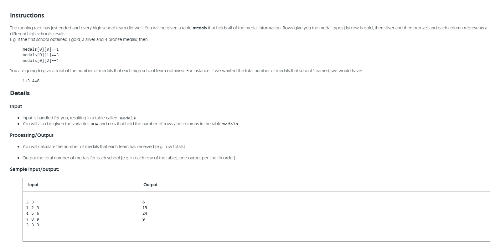 Solved Instructions The running race has just ended and | Chegg.com