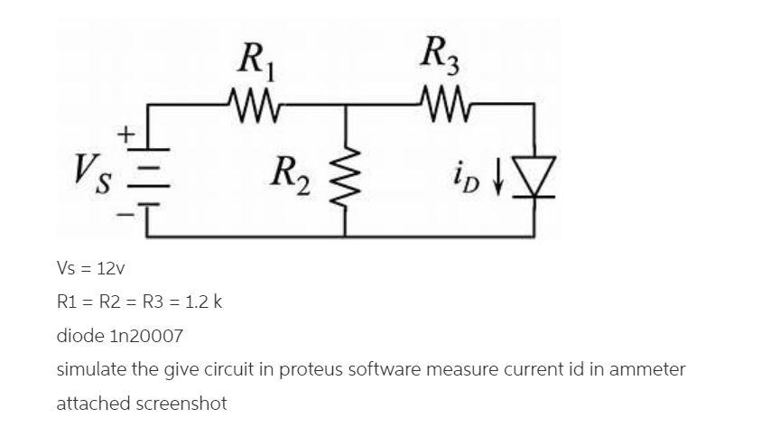 Solved Ri R3 + Vs = R2 il -I Vs = 12v R1 = R2 = R3 = 1.2 k | Chegg.com