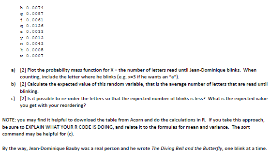 Question 3: [6 points] The movie and book) The Diving | Chegg.com