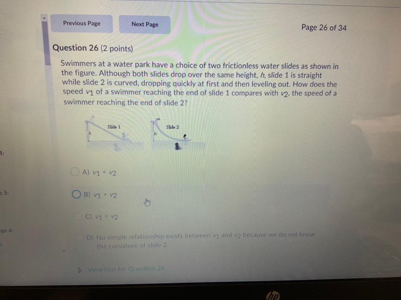 Solved Previous Page Next Page Page 26 of 34 Question 26 (2 | Chegg.com