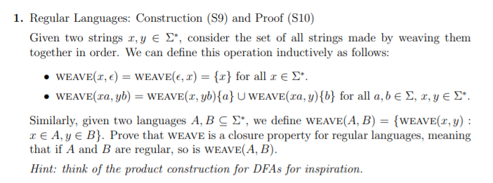 1. Regular Languages: Construction (59) and Proof | Chegg.com