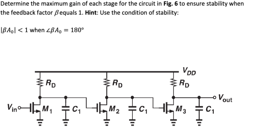 Solved Determine the maximum gain of each stage for the | Chegg.com