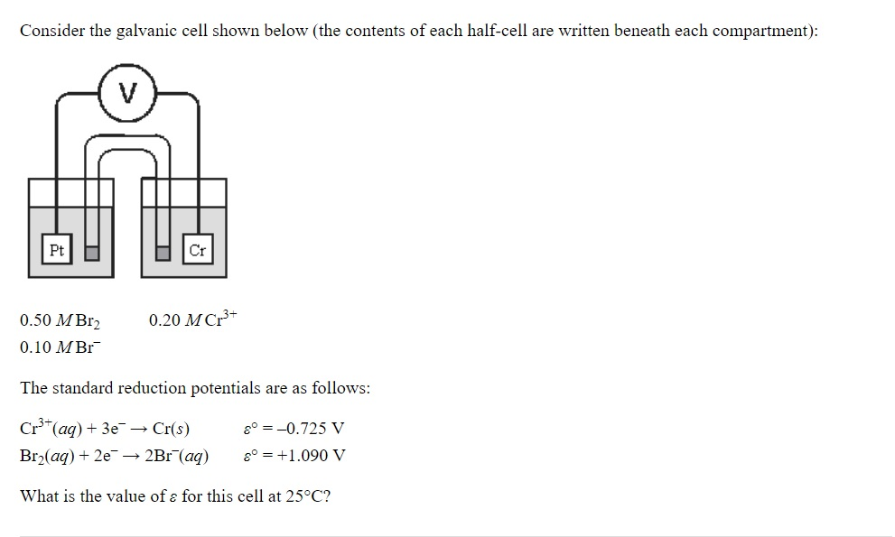 Solved Consider the galvanic cell shown below (the contents | Chegg.com