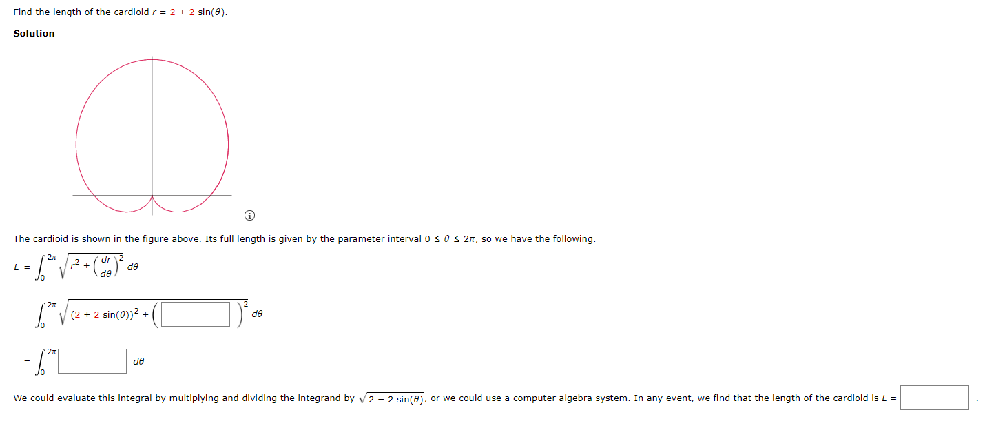 Solved Find the length of the cardioid r = 2 + 2 sin(e). | Chegg.com