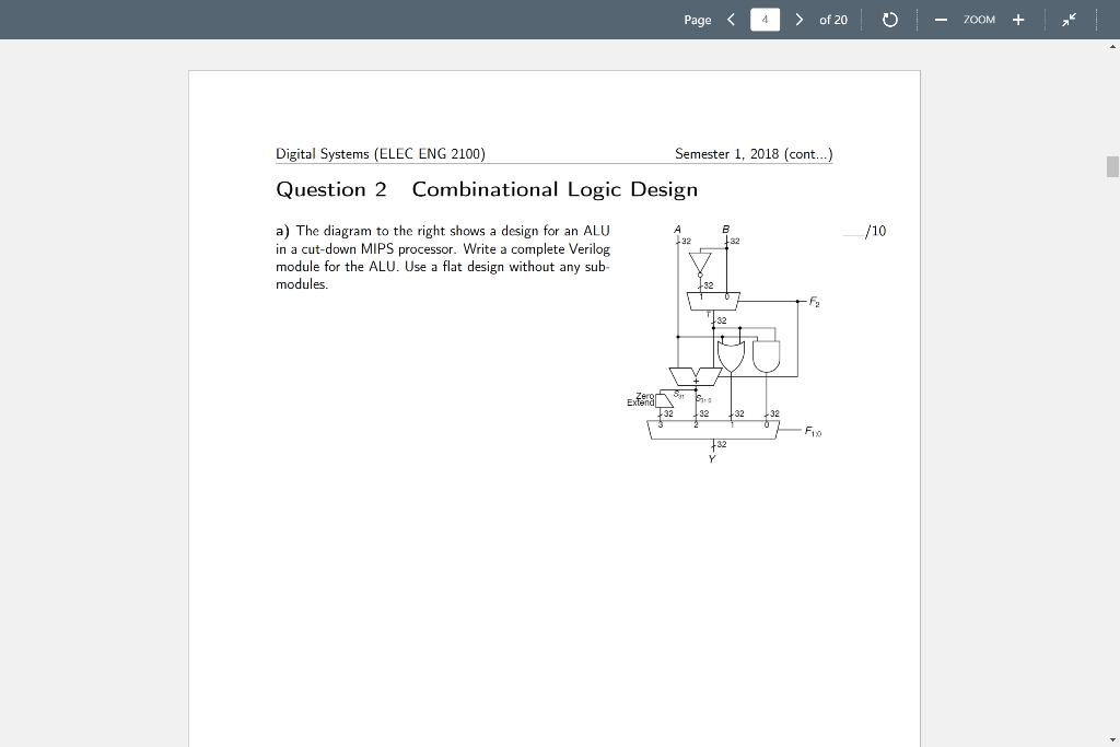 Solved Page Digital Systems (ELEC ENG 2100) Semester 1, 2018 | Chegg.com