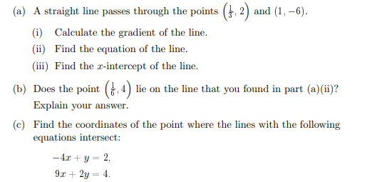 Solved (a) A straight line passes through the points (5, and | Chegg.com
