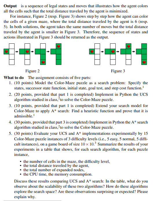 Solved Color-Maze puzzle is a single-agent grid-game played | Chegg.com