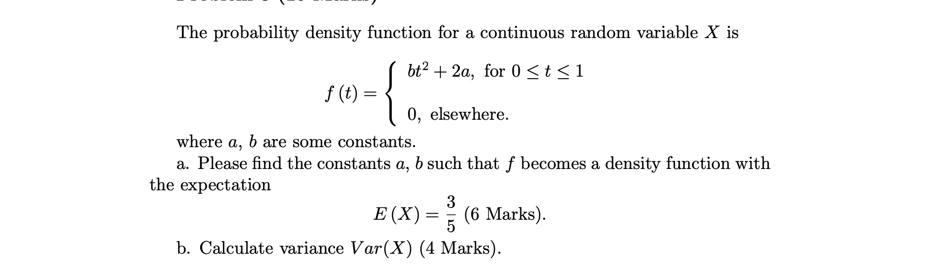 Solved The probability density function for a continuous | Chegg.com