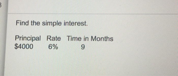 Solved Find the simple interest. | Chegg.com