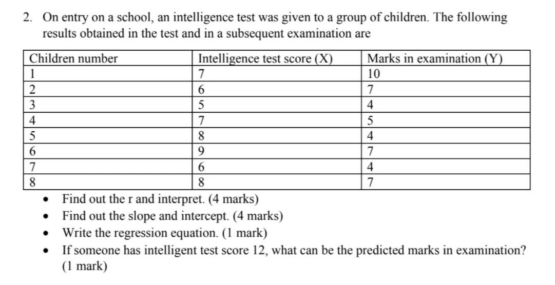 Solved 2. On entry on a school, an intelligence test was | Chegg.com
