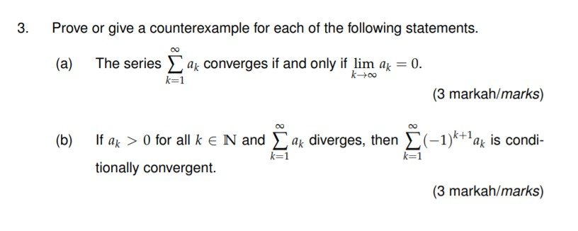 Solved 3. Prove or give a counterexample for each of the | Chegg.com