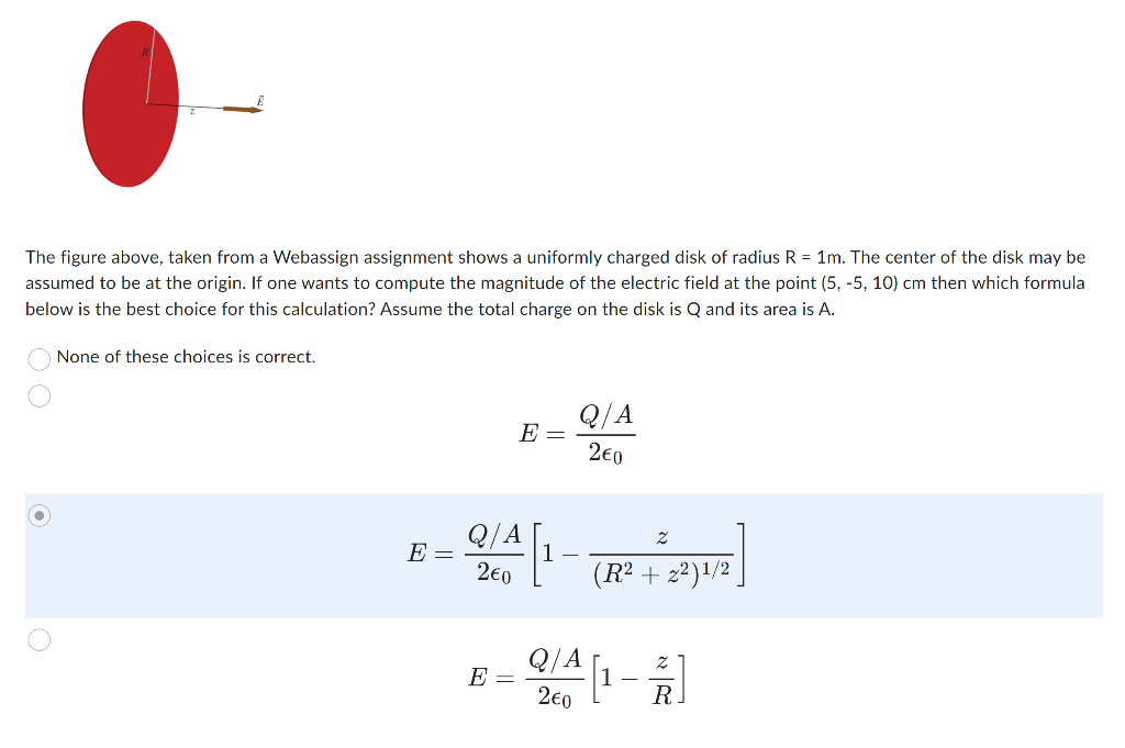 Solved The figure above, taken from a Webassign assignment | Chegg.com