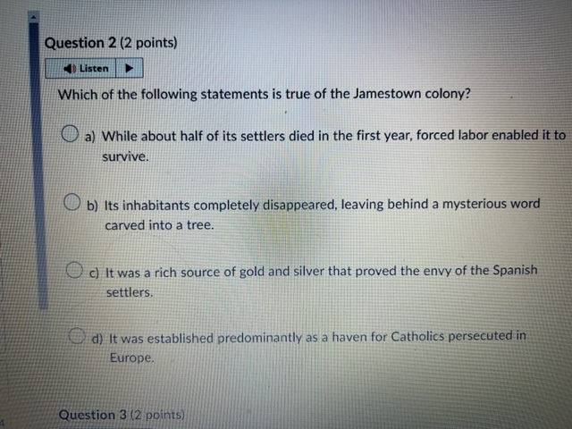 Solved Question 1 (2 points) The Columbian Exchange was a) | Chegg.com