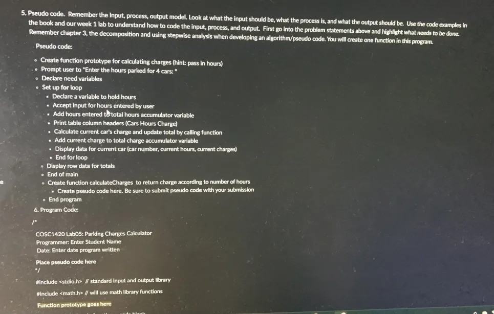 Solved Pseudo code. Remember the Input, process, output | Chegg.com