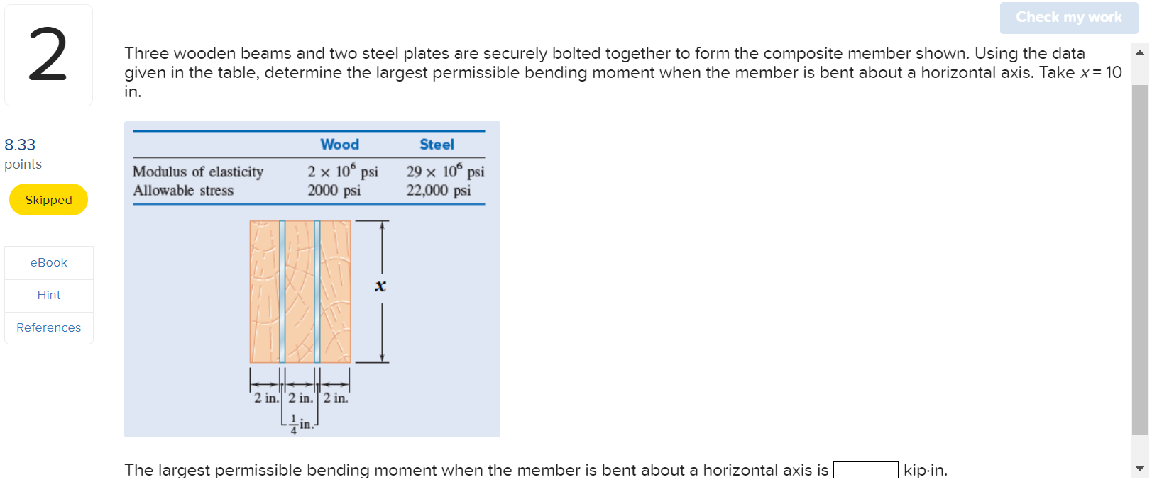 Solved Three wooden beams and two steel plates are securely | Chegg.com Solved Three wooden beams and two steel plates are securely | Chegg.com