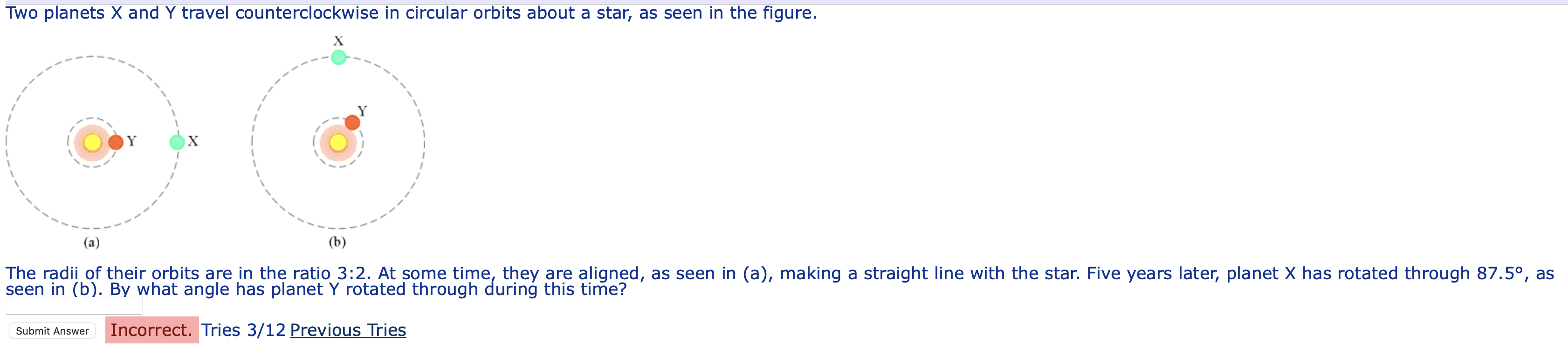 Solved Two planets X and Y travel counterclockwise in | Chegg.com