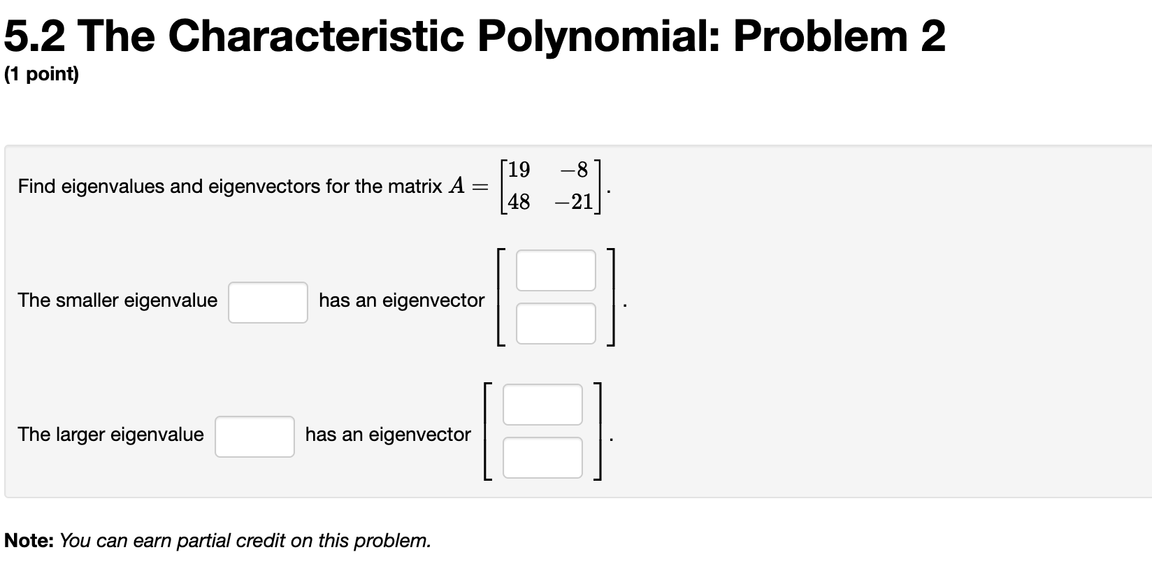 Solved 5.2 The Characteristic Polynomial: Problem 2 (1 | Chegg.com
