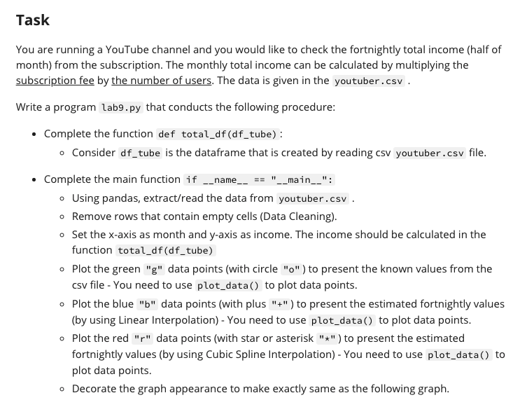 Solved Task You are running a YouTube channel and you would | Chegg.com