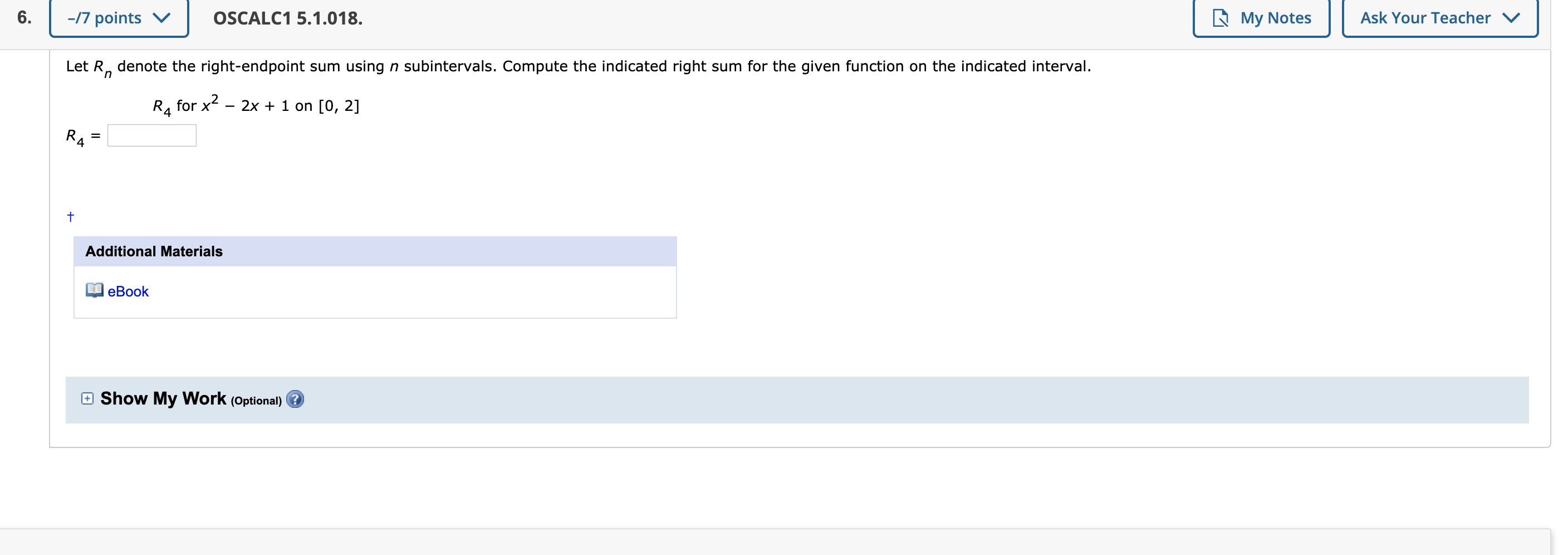 Solved -17 points v. OSCALC1 5.1.018. My Notes Ask Your | Chegg.com Solved -17 points v. OSCALC1 5.1.018. My Notes Ask Your | Chegg.com