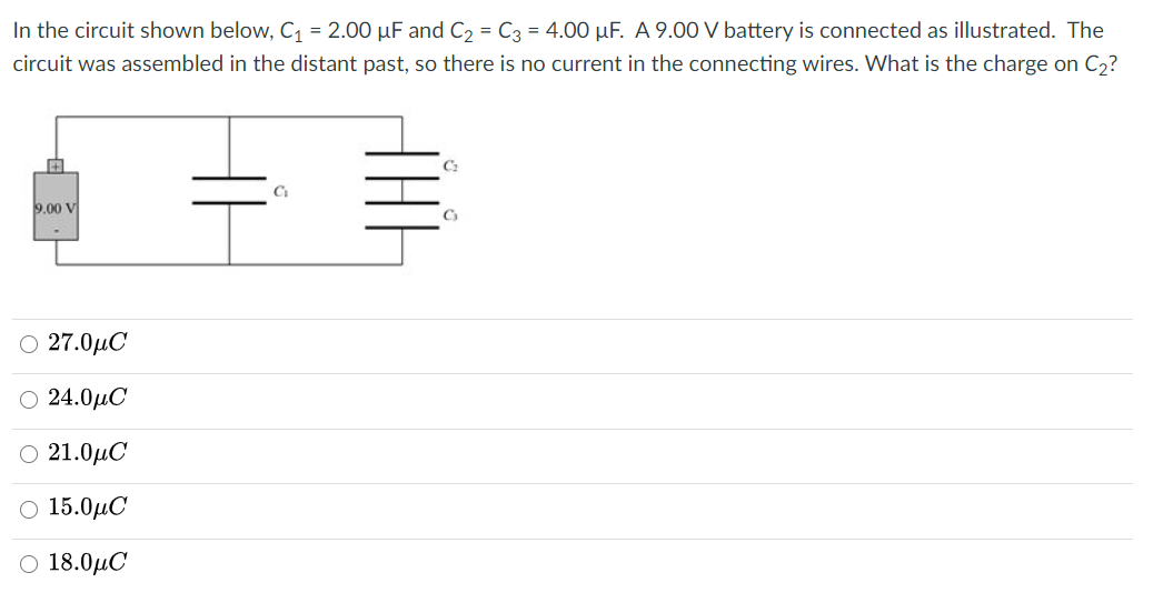 Solved In the circuit shown below, C1 = 2.00 uF and C2 = C3 | Chegg.com
