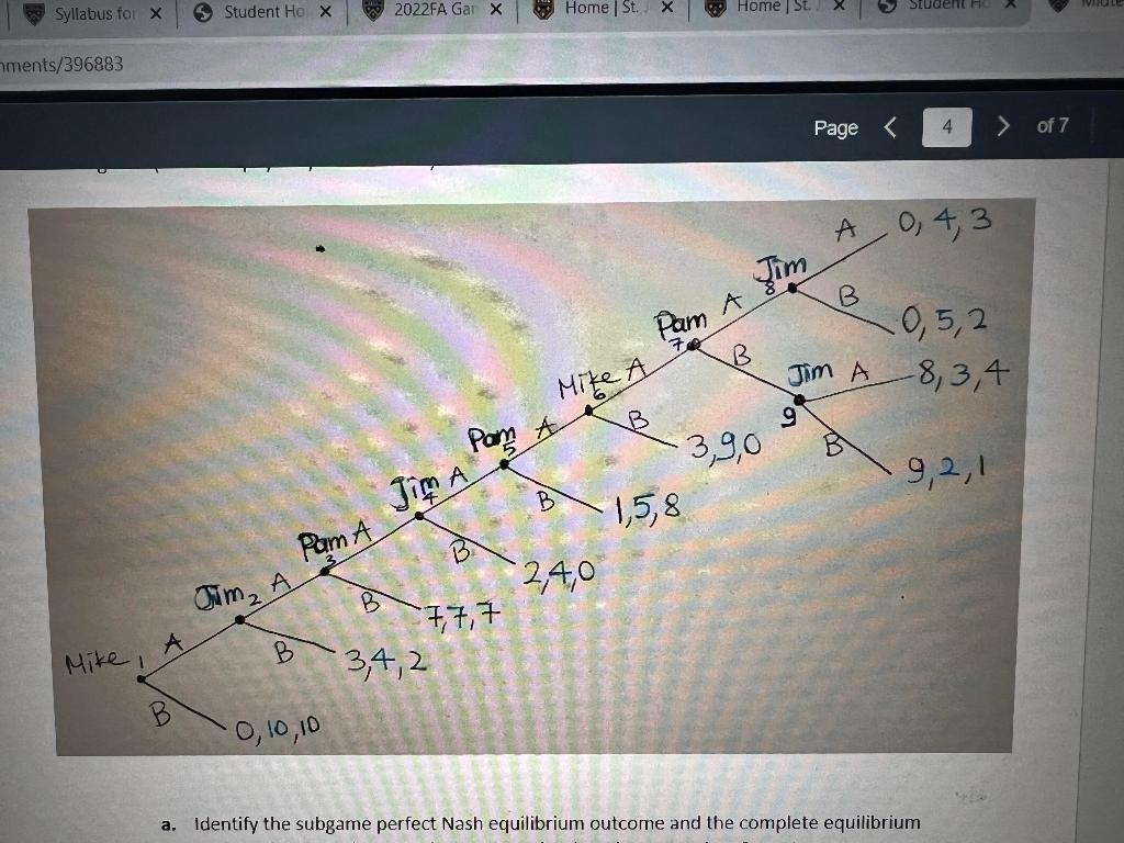 Solved (8 points) Consider the following game between three | Chegg.com