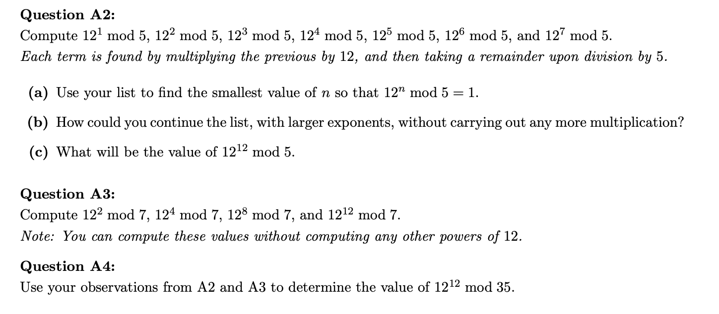 Solved Question A2: Compute | Chegg.com