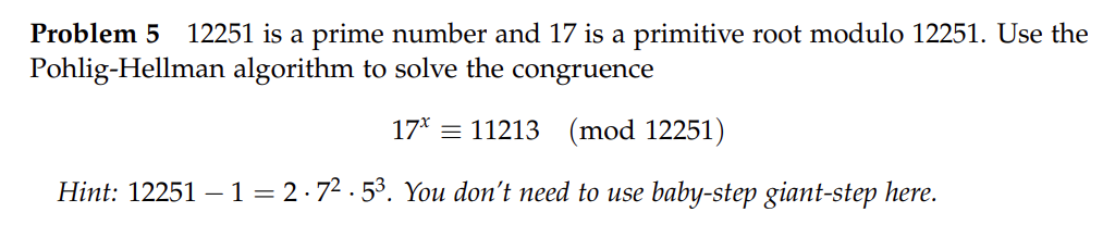 Problem 5 12251 is a prime number and 17 is a | Chegg.com