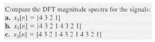 Solved Compare the DFT magnitude spectra for the signals: a. | Chegg.com