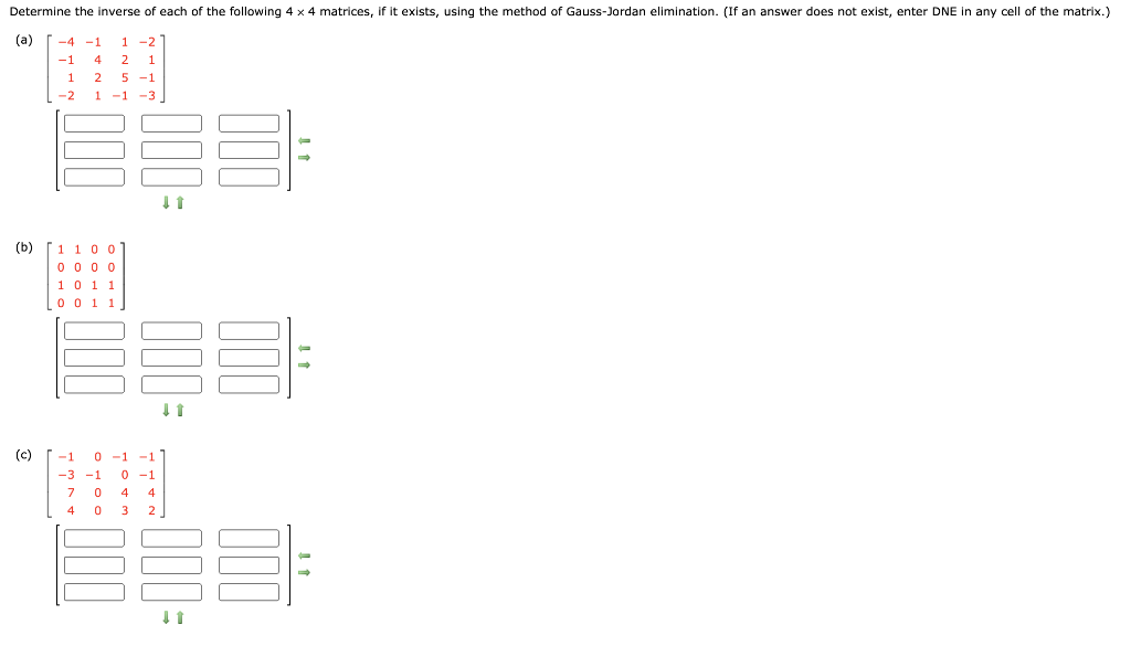 Solved Determine the inverse of each of the following 4 x 4 | Chegg.com