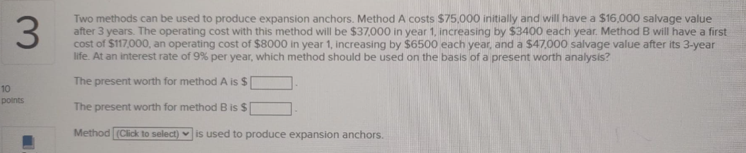 Solved Two methods can be used to produce expansion anchors. | Chegg.com