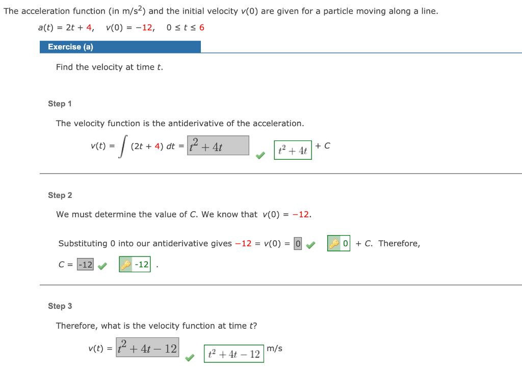 Solved The acceleration function in m/s2) and the initial | Chegg.com